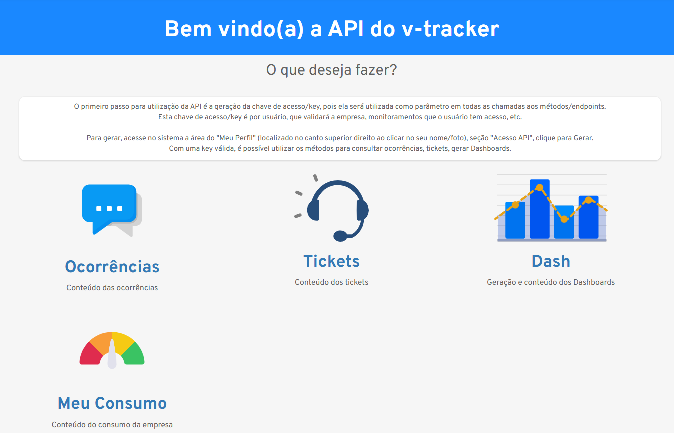 Como requisitar dados do v-tracker via API?